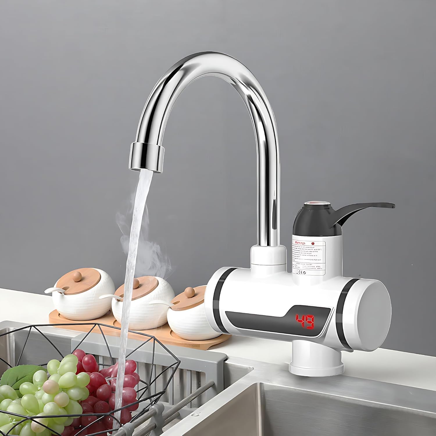 DERIKO Instant Electric Water Heater Faucet (3000W) Tankless Hot Water ...