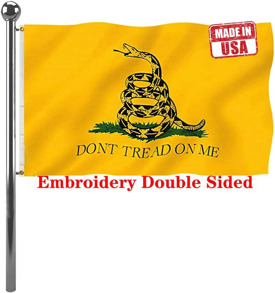 Amazon.com : Jayus Double Sided Embroidered Gadsden Snake Flag 3x5 FT ...