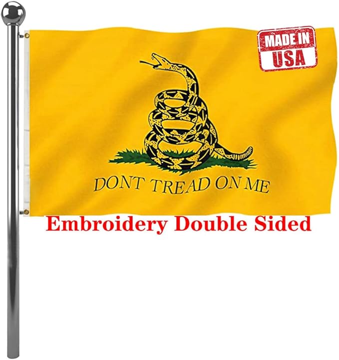 Amazon.com : Jayus Double Sided Embroidered Gadsden Snake Flag 3x5 FT ...