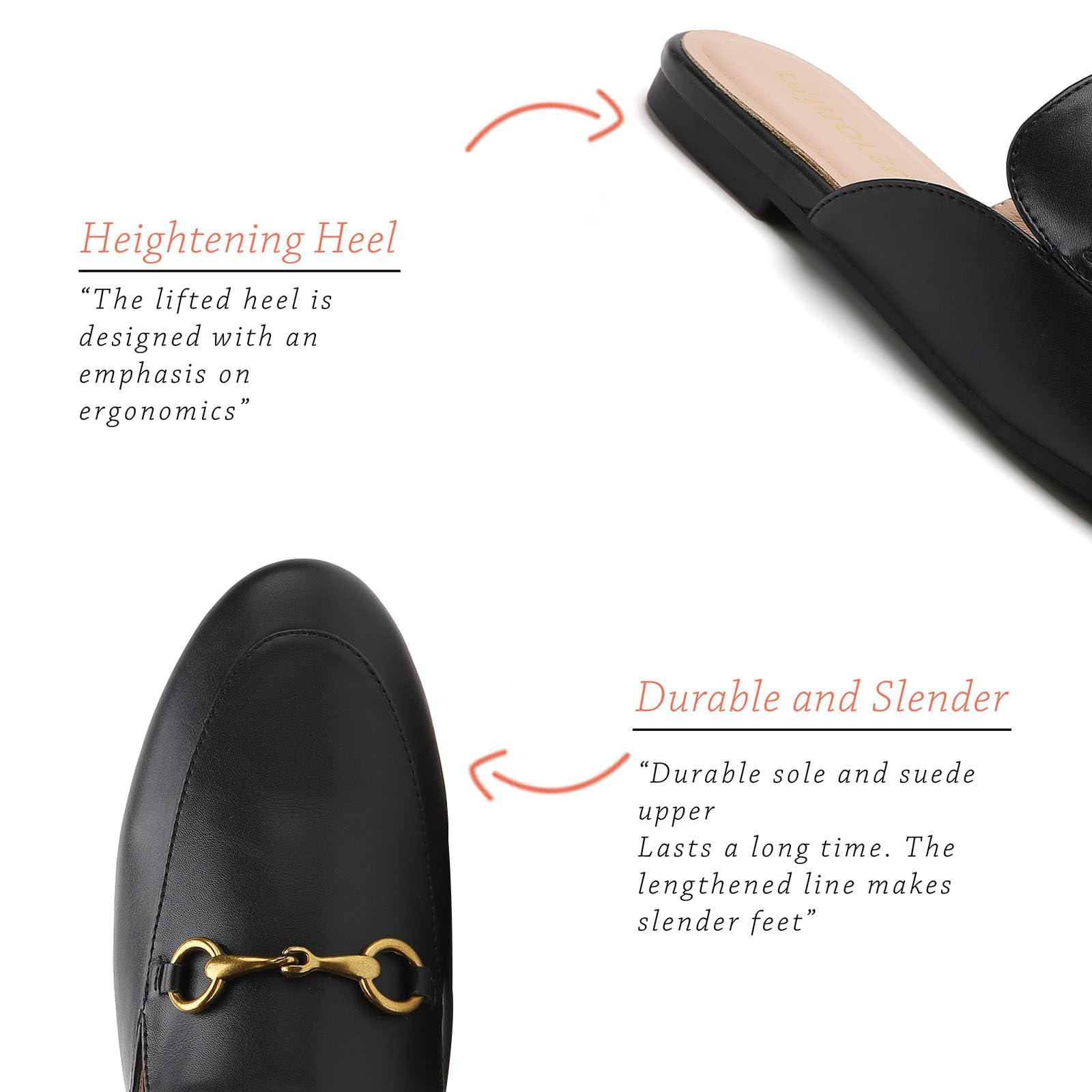 Minorsu Buckle Mules for Women Round Toe Backless Flat Mules Slides ...