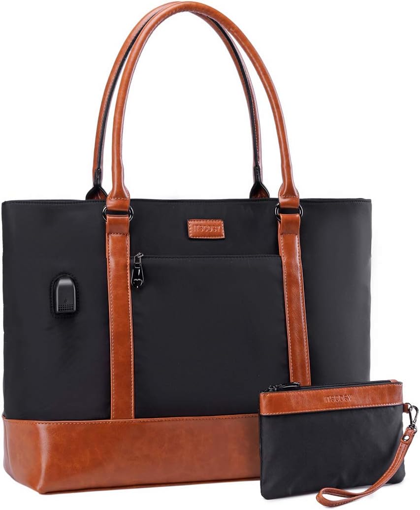 Amazon.com: 15.6 USB Laptop Tote Bag: Waterproof with 15 Pockets Large ...