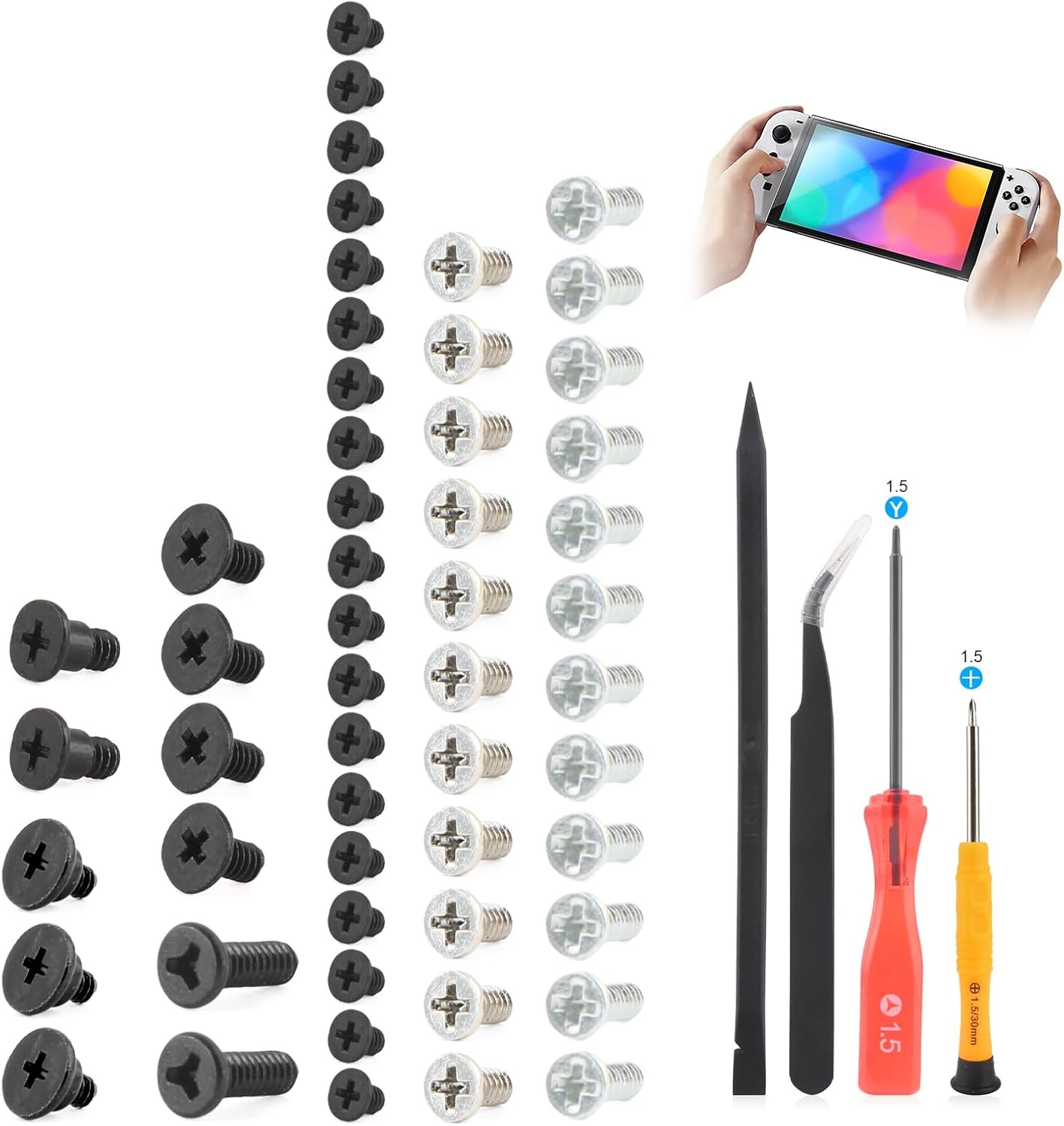 Amazon.com: 46PCS Full Screws Set for Nintendo Switch OLED Screw ...
