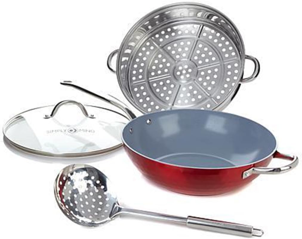 Amazon.com: Simply Ming 4-piece Diamond Platinum Ceramic Nonstick ...