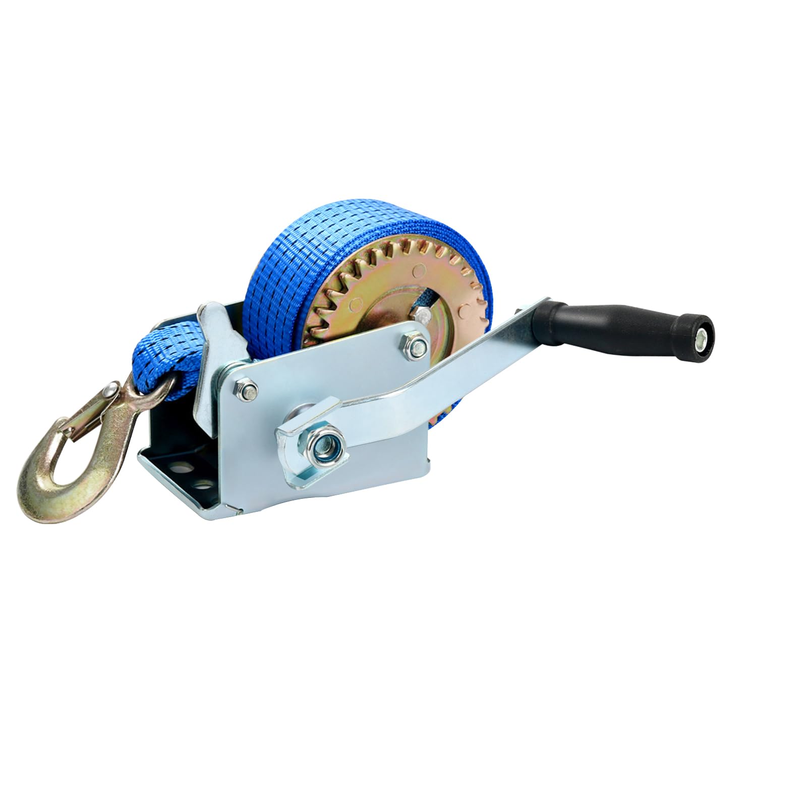 Snapklik.com : 600lbs Hand Winch Hand Crank Strap Gear Winch Polyester ...