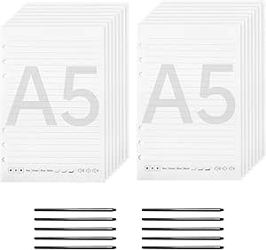 Amazon.com: A5 Paper 120 Sheet and 10pcs Ballpoint Pen Refills for ...