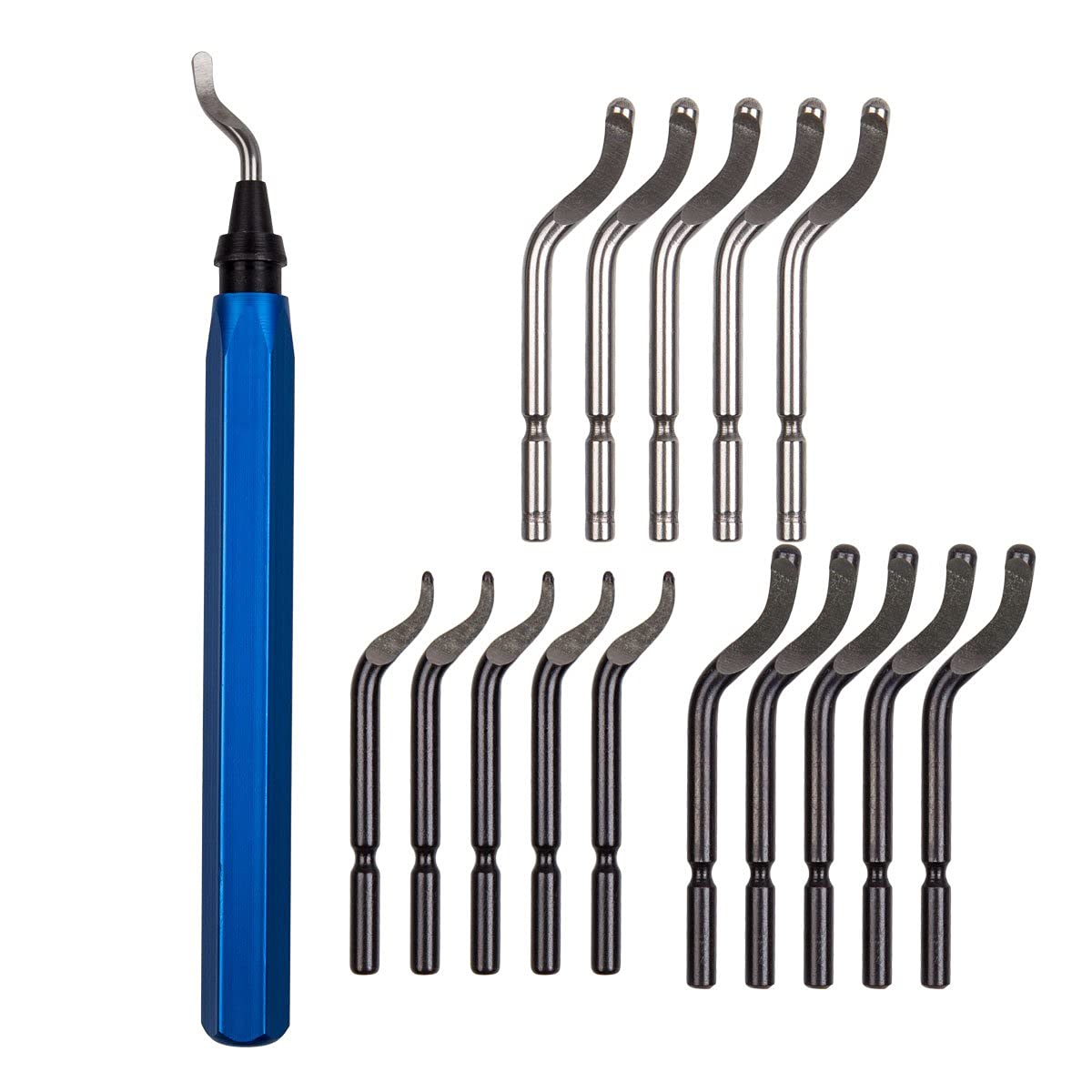 Acrux7 Metal Deburring Tool Kit, 15pcs Rotary Deburr Blades Set with ...