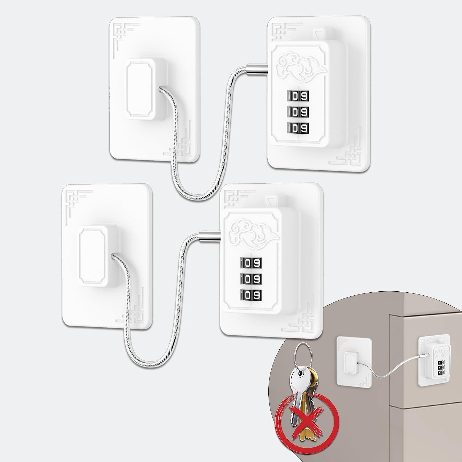 Amazon.com: Lexng 2 Pack Refrigerator Locks with 3 Digit Code, Easy ...