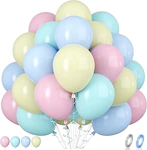Amazon.com: Paready Pastel Balloons, 30PCS Pastel Pink Blue Balloons 12 Inch Baby Yellow Teal ...