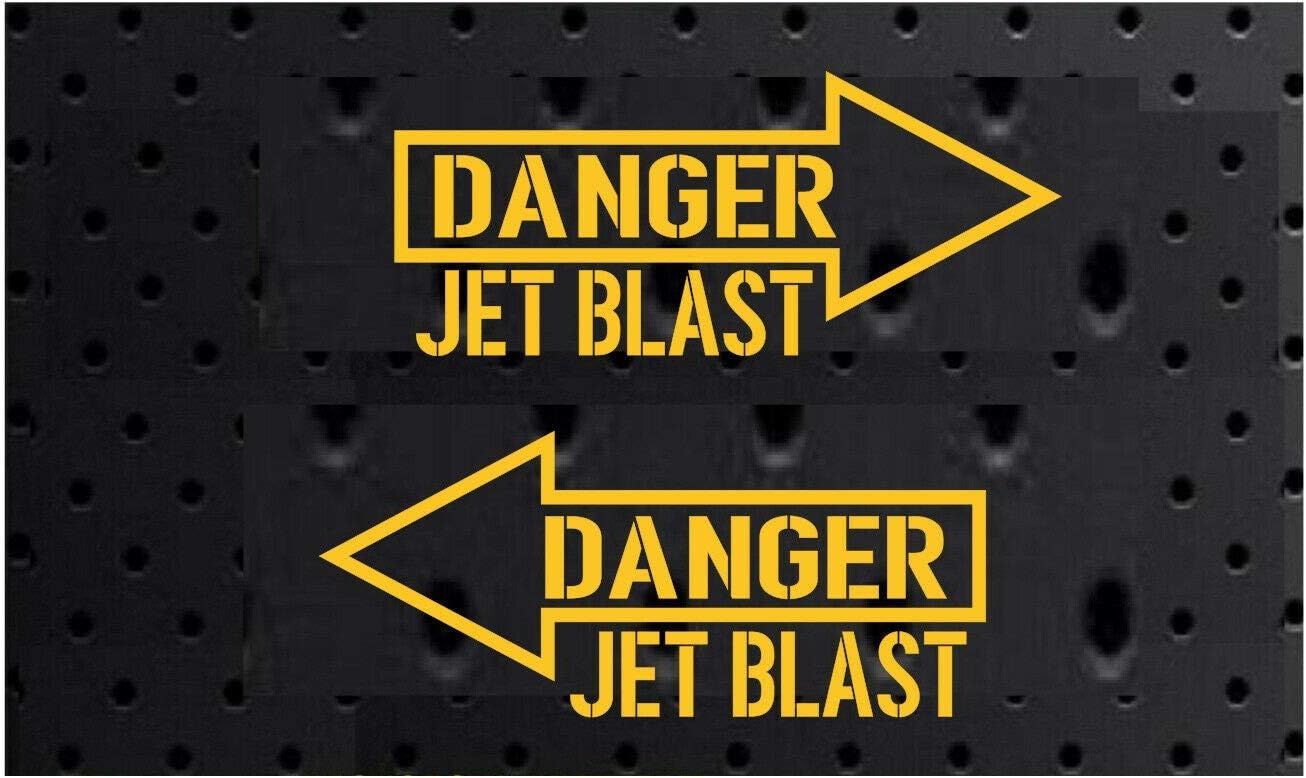 Amazon.com: Edward & Co Sticker Danger Jet Blast (2X) 1 Left & 1 Right ...
