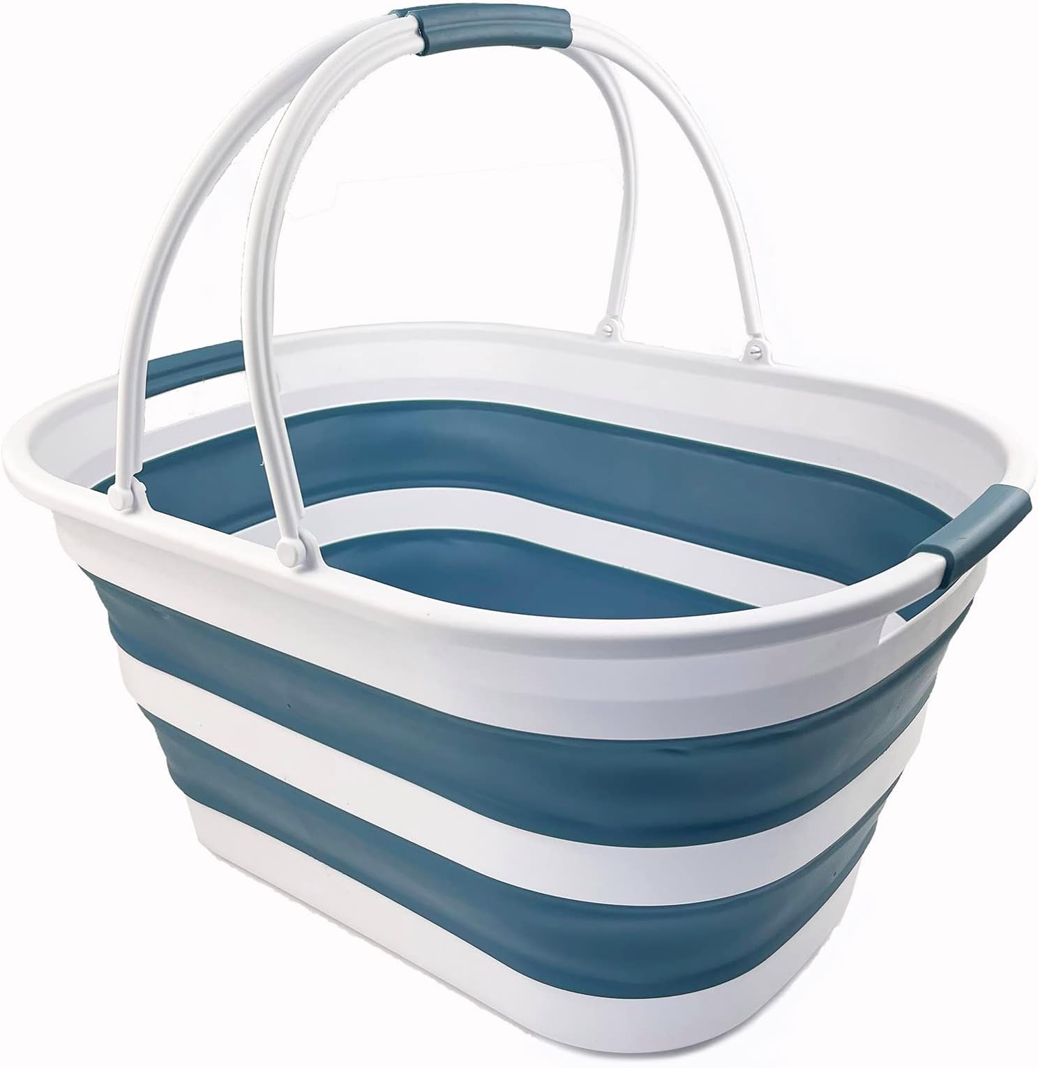 SAMMART 38L Collapsible Plastic Laundry Basket - Foldable Storage ...