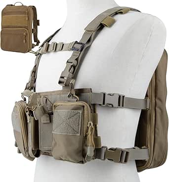 Amazon.com : DETECH Tactical Vest Airsoft Ammo Chest Rig Magazine ...