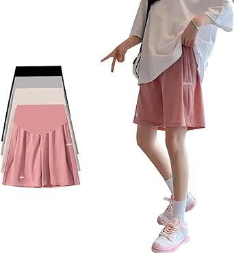 Amazon.co.jp: [YAYAMIYA] マタニティショートパンツ 短パン45-100KG アイスパンツ 5分丈 妊娠服 ウェスト調整 夏 動きやすい ポケット付き ゆったり 外出服 ...
