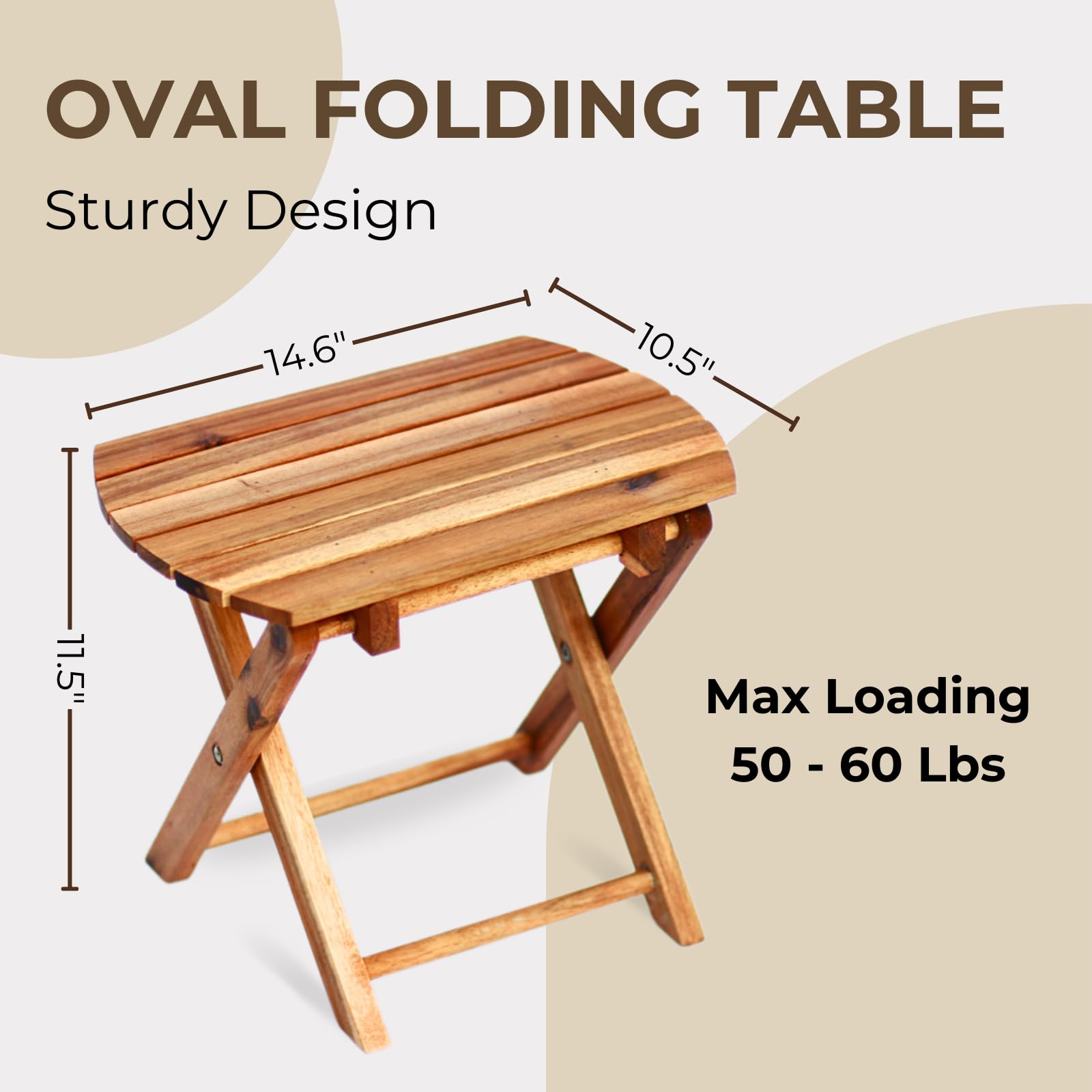 TIMBERHOLM Pack of 2 Outdoor Folding Side Tables, Small Folding Table ...