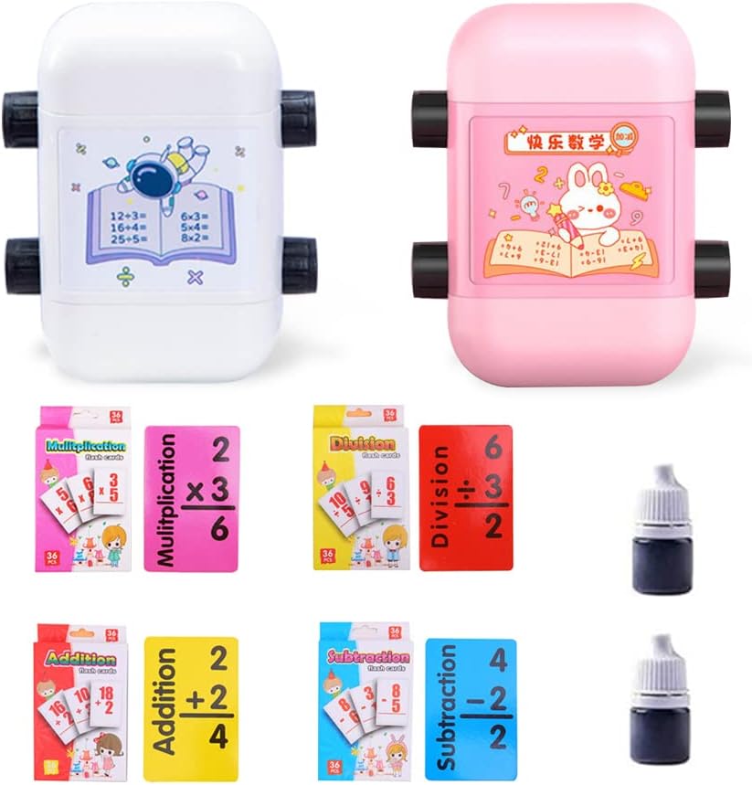 Amazon.com: SEFCVTC 2 in 1 Math Roller Stamp Set, Addition Subtraction ...