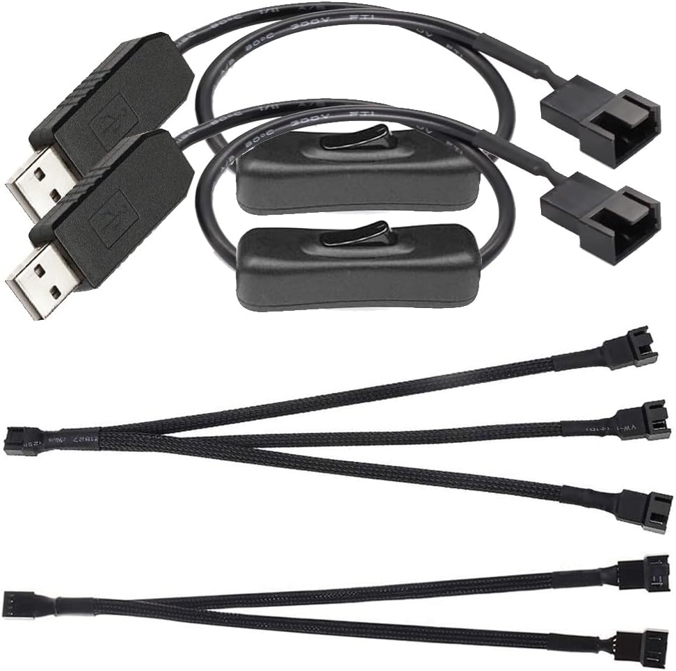 Amazon.com: Gebildet 2pcs 12V Step-Up USB to 3-Pin / 4-Pin PWM 5V USB ...