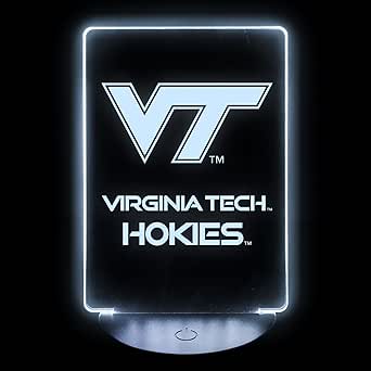 Virginia Tech Hokies Acrylic LED Night Light with Remote and USB Plug ...