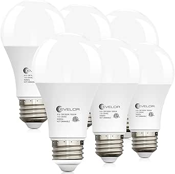 evelor A19 LED Light Bulbs,100 Watt Equivalent Daylight 5000K Efficient ...