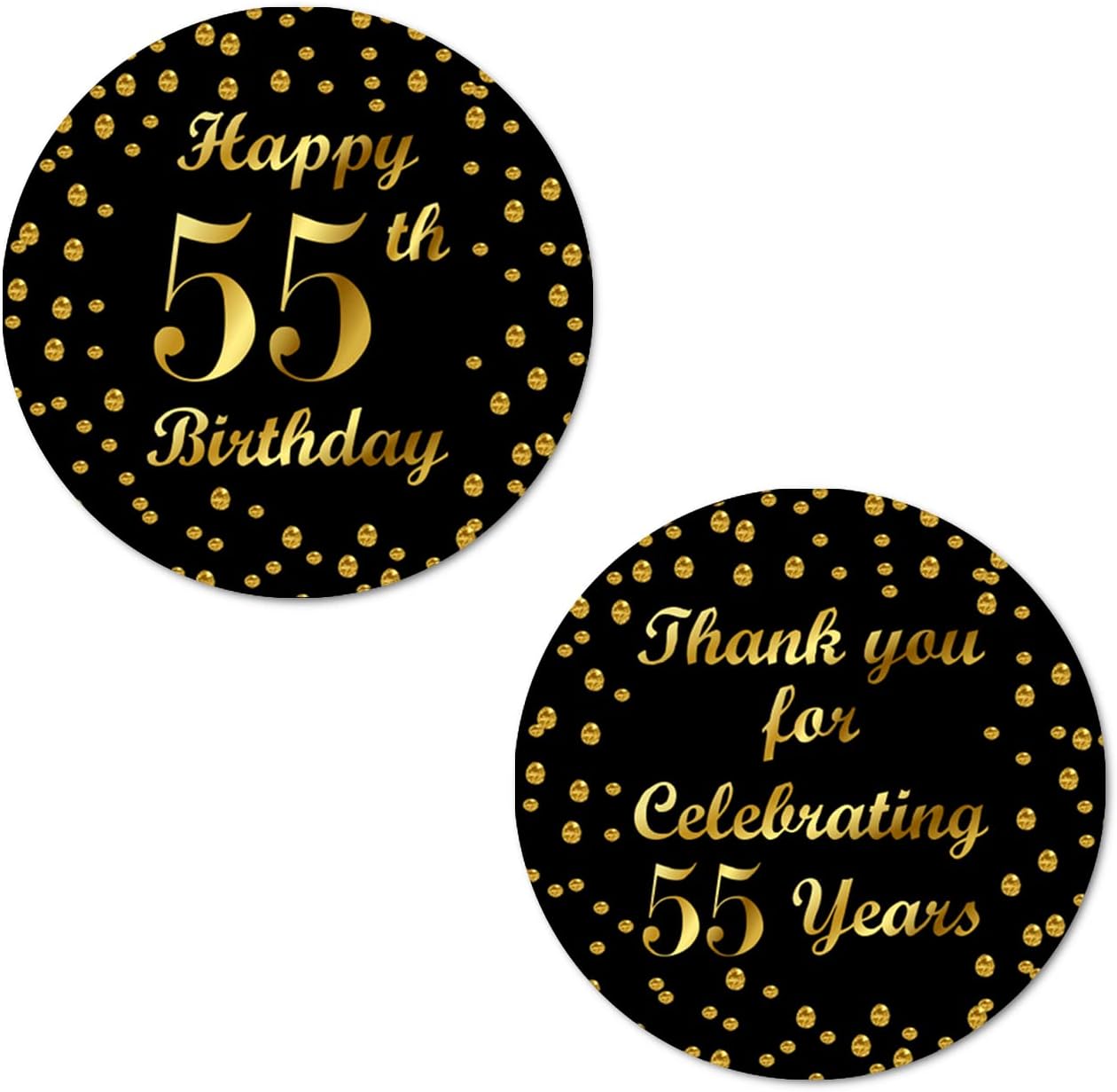 Amazon.com: 55th Birthday Round 2 Inch Big Glossy Stickers, Thank You ...