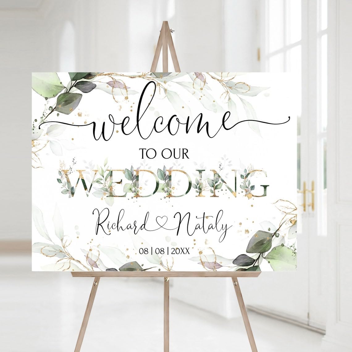 Amazon.com : Personalized Wedding Welcome Sign, Welcome Wedding Sign ...