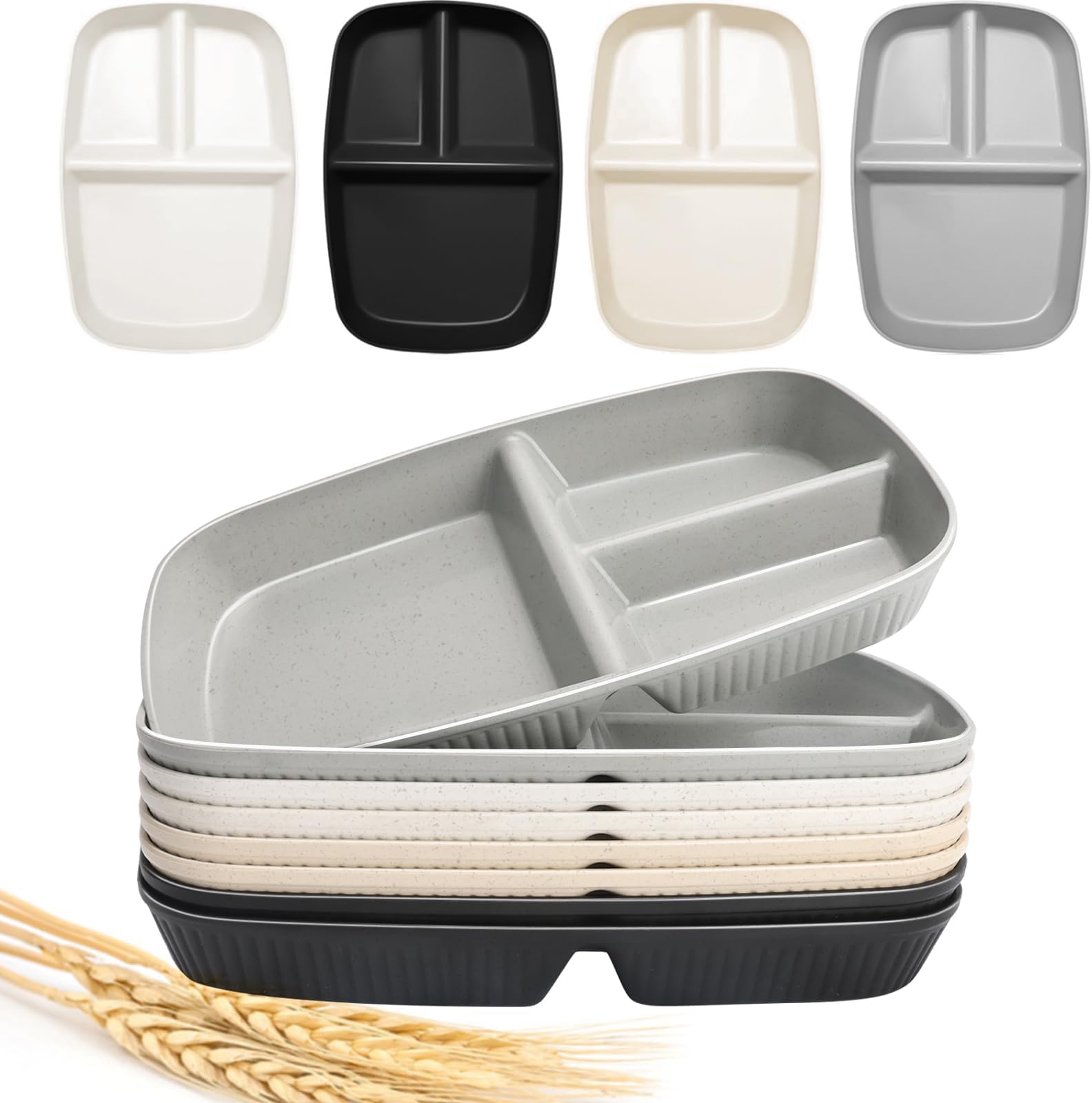Amazon.com | DLF. DONGLINFENG Wheat Serving Tray 8 Piece Portion ...