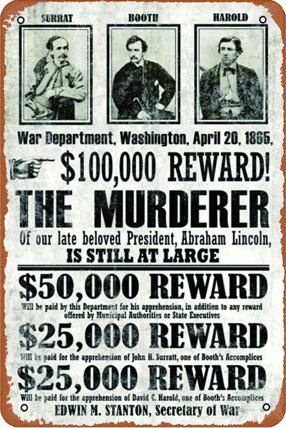 John Wilkes Booth Wanted Poster Original