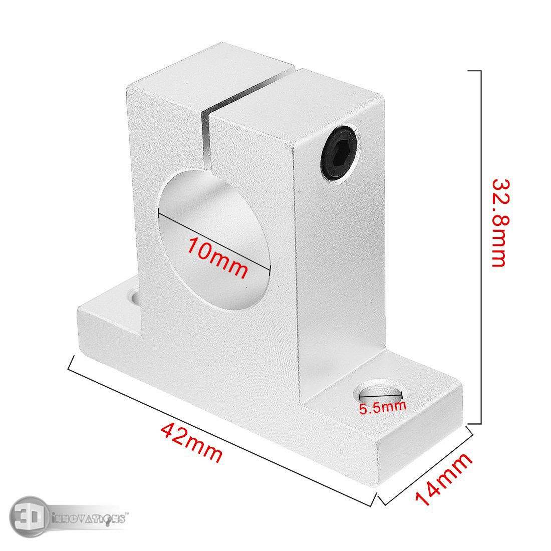 4 Pcs SK10 Aluminum Linear Motion Rail Clamping Rod Rail Guide Support ...