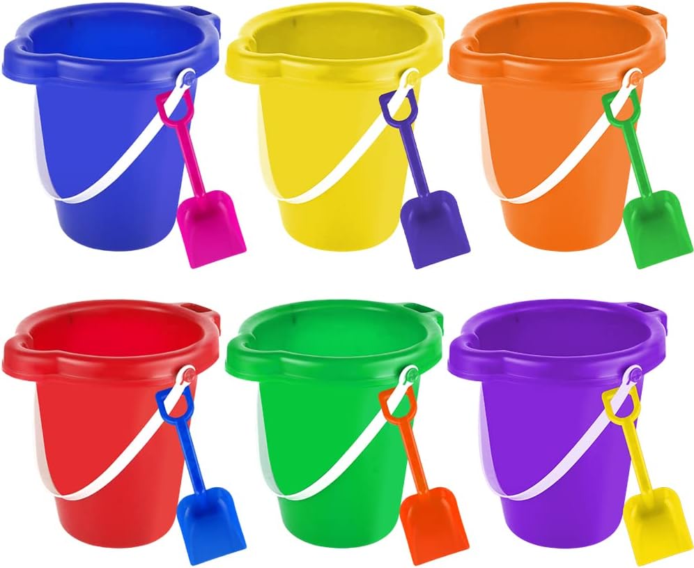 Amazon.com: Fun Express 12 pc. Sand Buckets for Kids 7 inch - Premium ...