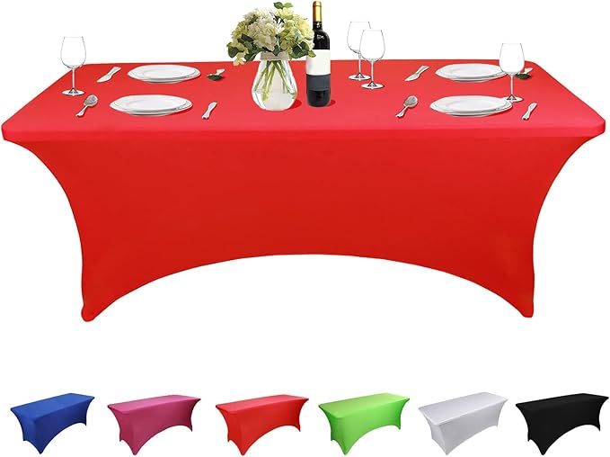 Amazon.com: IVAPUPU Spandex Tablecloth Fitted Rectangular 6ft Folding ...