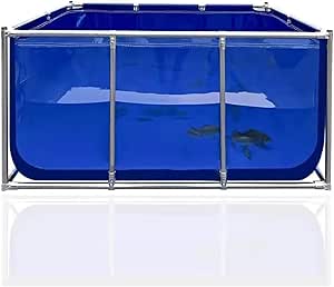 Amazon.com: PVC Canvas Fish Pond with Steel Frame, Foldable Outdoor ...