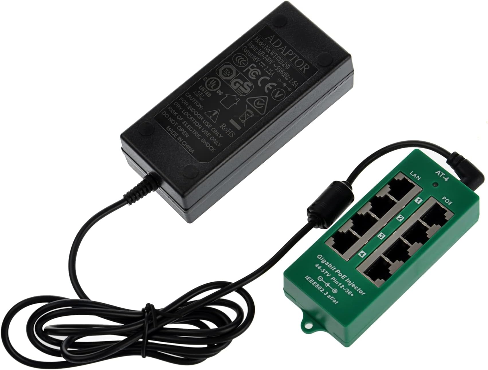 Amazon.com: PoE Texas 4 Port PoE/PoE+ Injector with 48V 60W Power ...