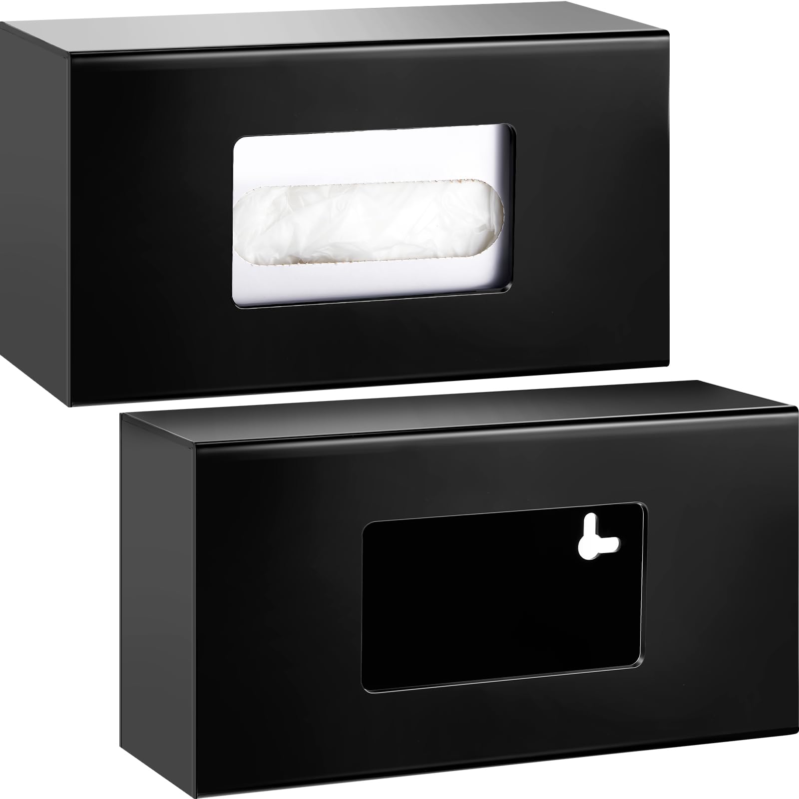 2 Pcs Black Glove Box Holder Acrylic Glove Dispenser Single Side Loaded ...