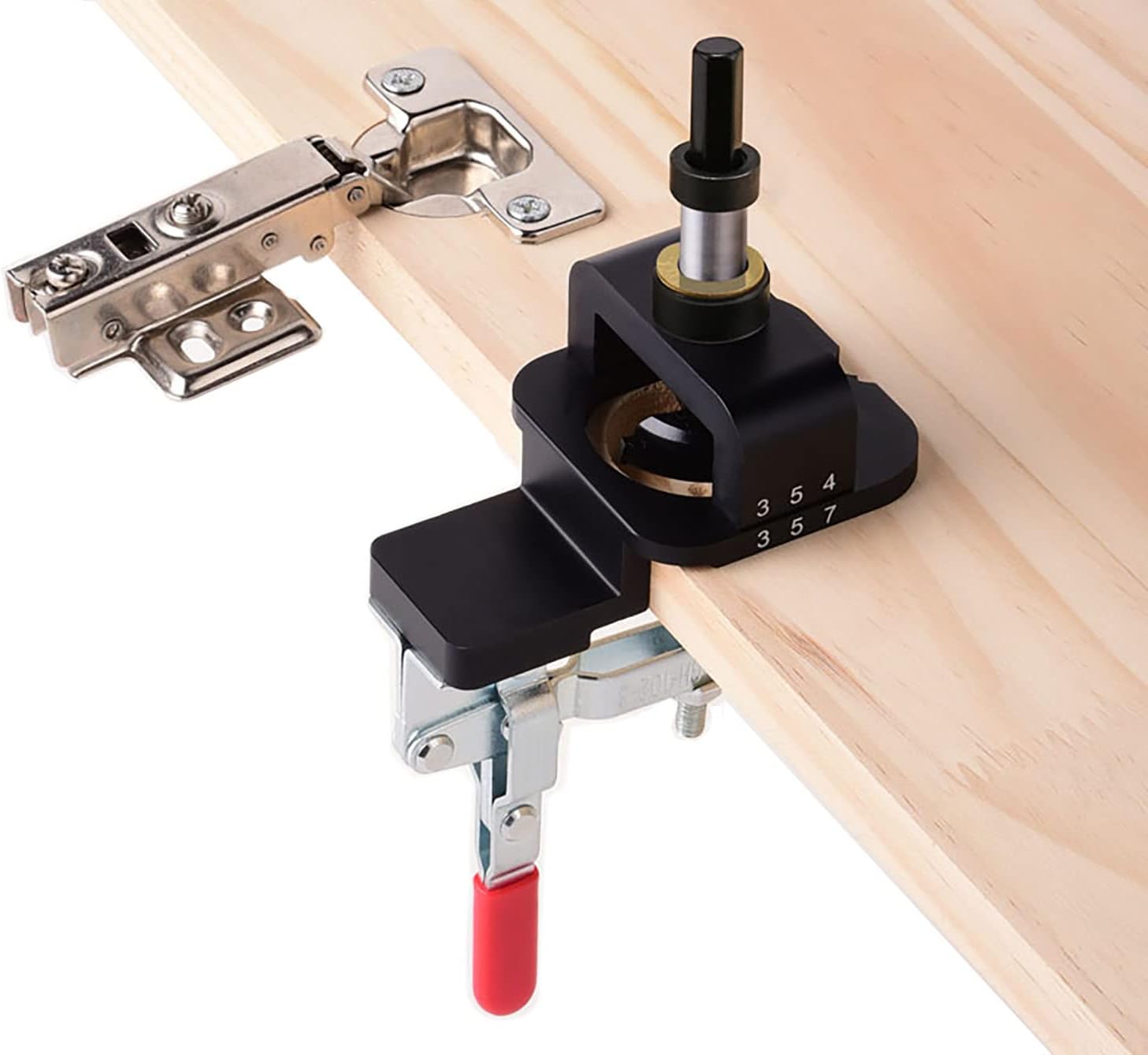 Upgraded 35mm Concealed Hinge Jig Kit Drill Guide Boring jig for Door Cabinets Hinges Mounting ...