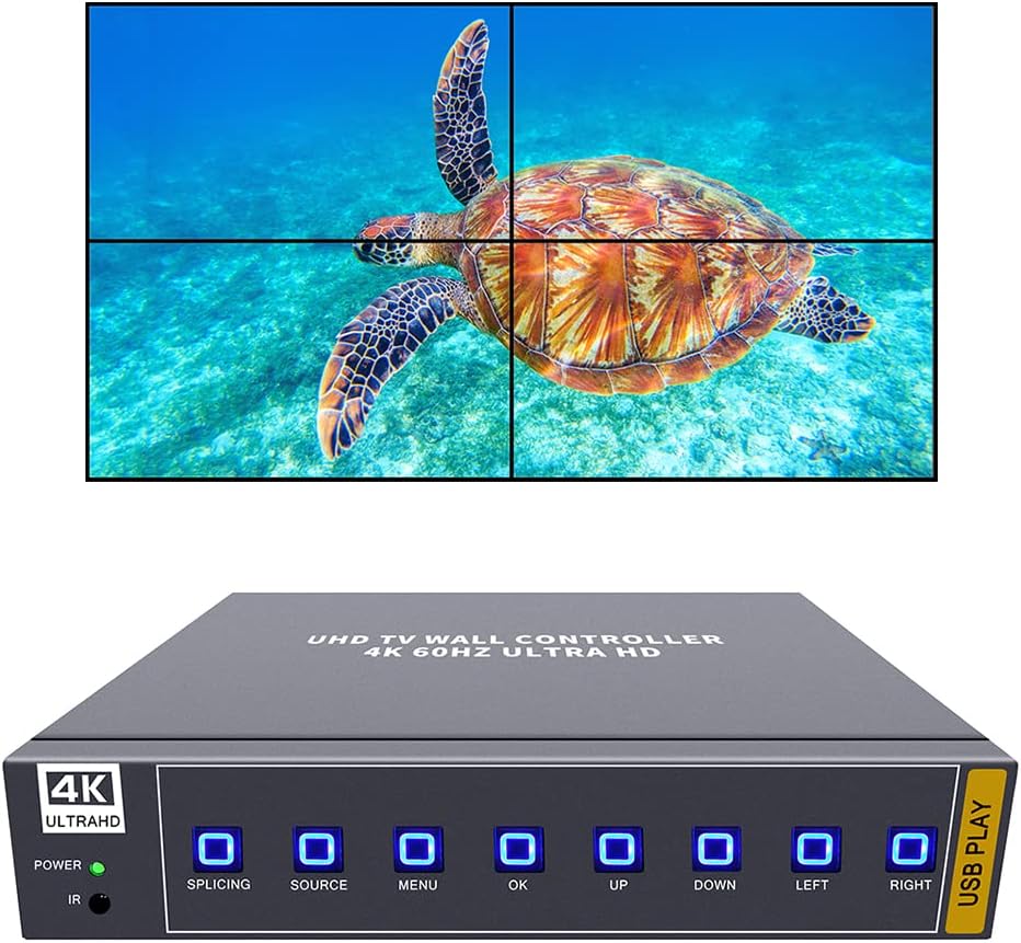 Amazon.com: No Hassle AV 4 input 4 output 2x2 Video Wall 4K 60hz ...