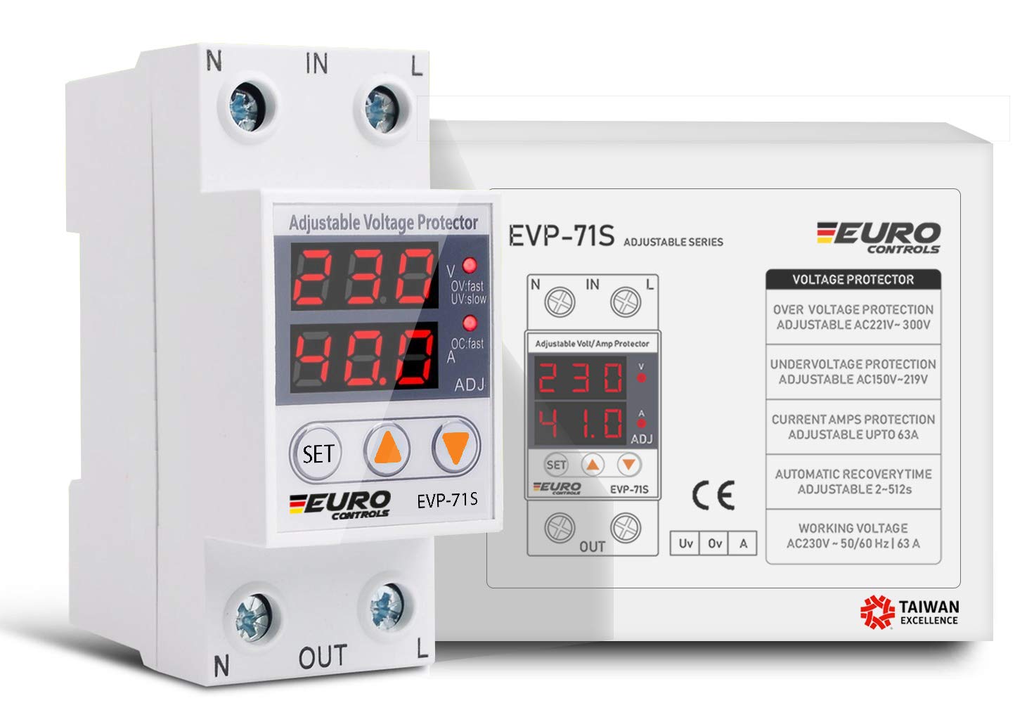 Buy Euro Controls Automatic Adjustable Over/Under Voltage/Over Current ...