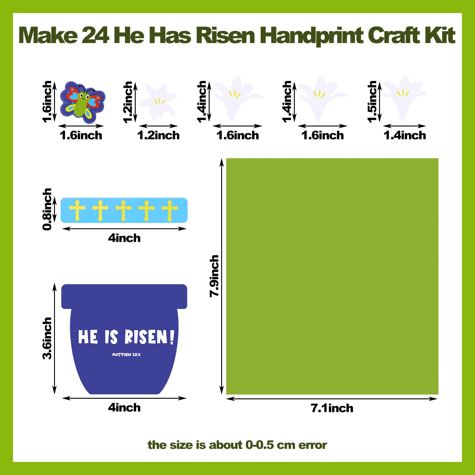 Snapklik.com : 24 Set Easter Crafts Kits He Is Risen Lily Craft ...