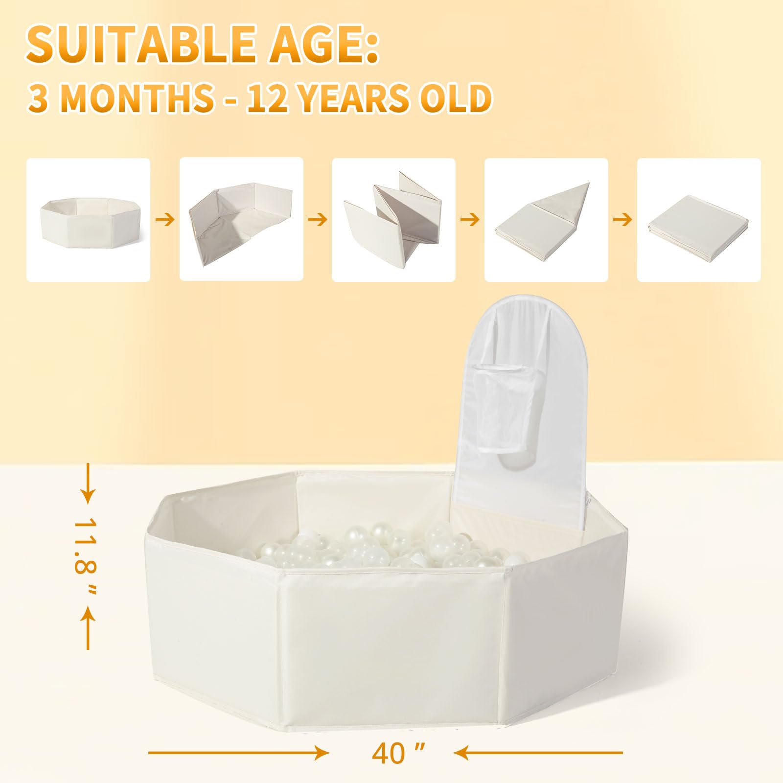 Snapklik.com : TRENDPLAY Large Ball Pit Beige Ball Pits For Toddlers ...
