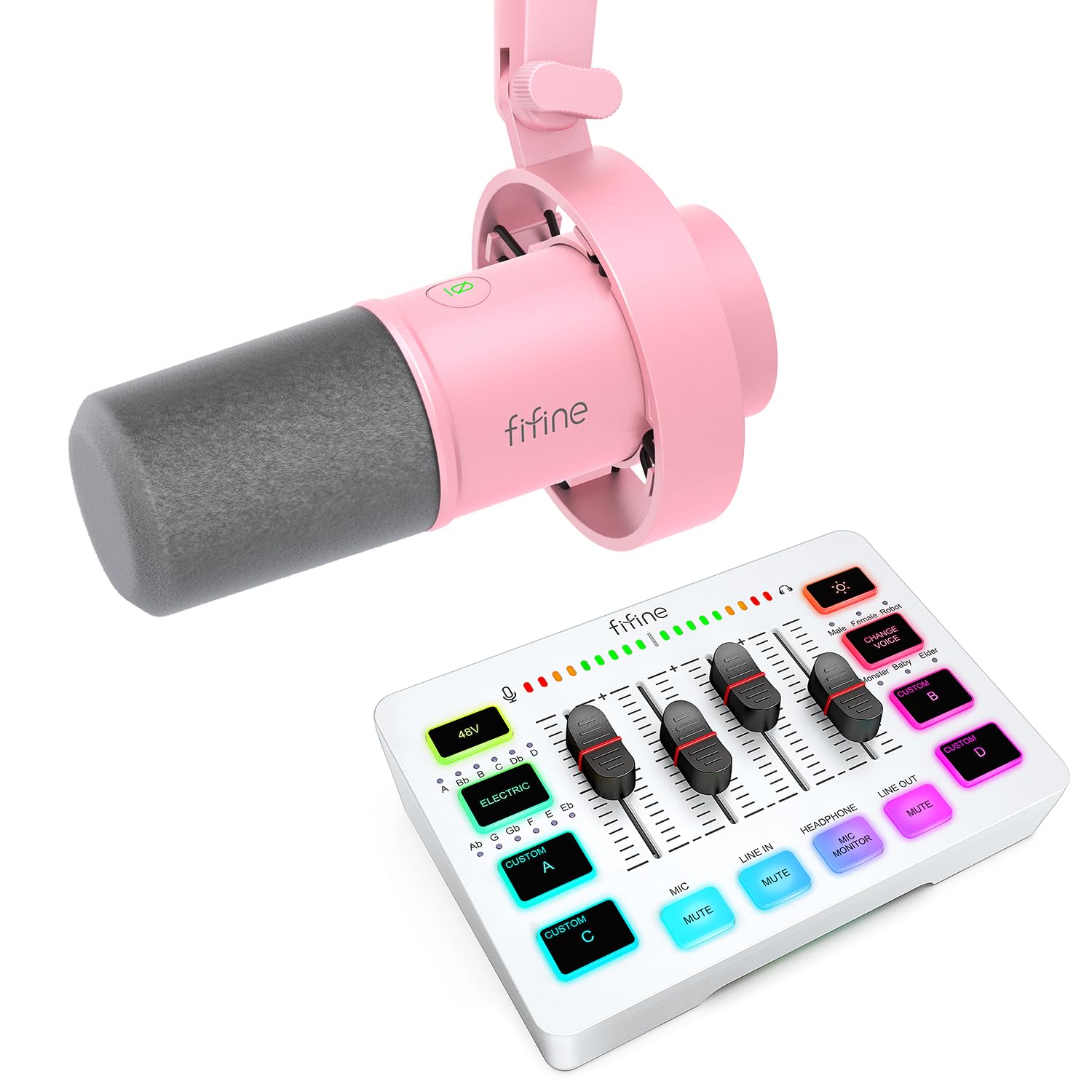 Amazon.com: FIFINE Recording Microphone and Gaming Mixer Bundle, XLR ...