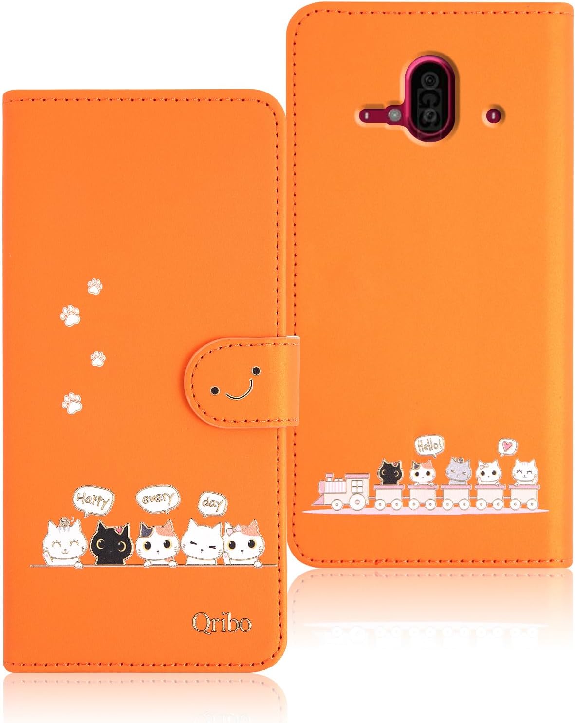 Amazon.co.jp: Qribo らくらくスマートフォン F-52B ケース 手帳型 富士通 f52b ケース 手帳型 Raku Raku F-52B カバー シンプルなのに可愛い ...