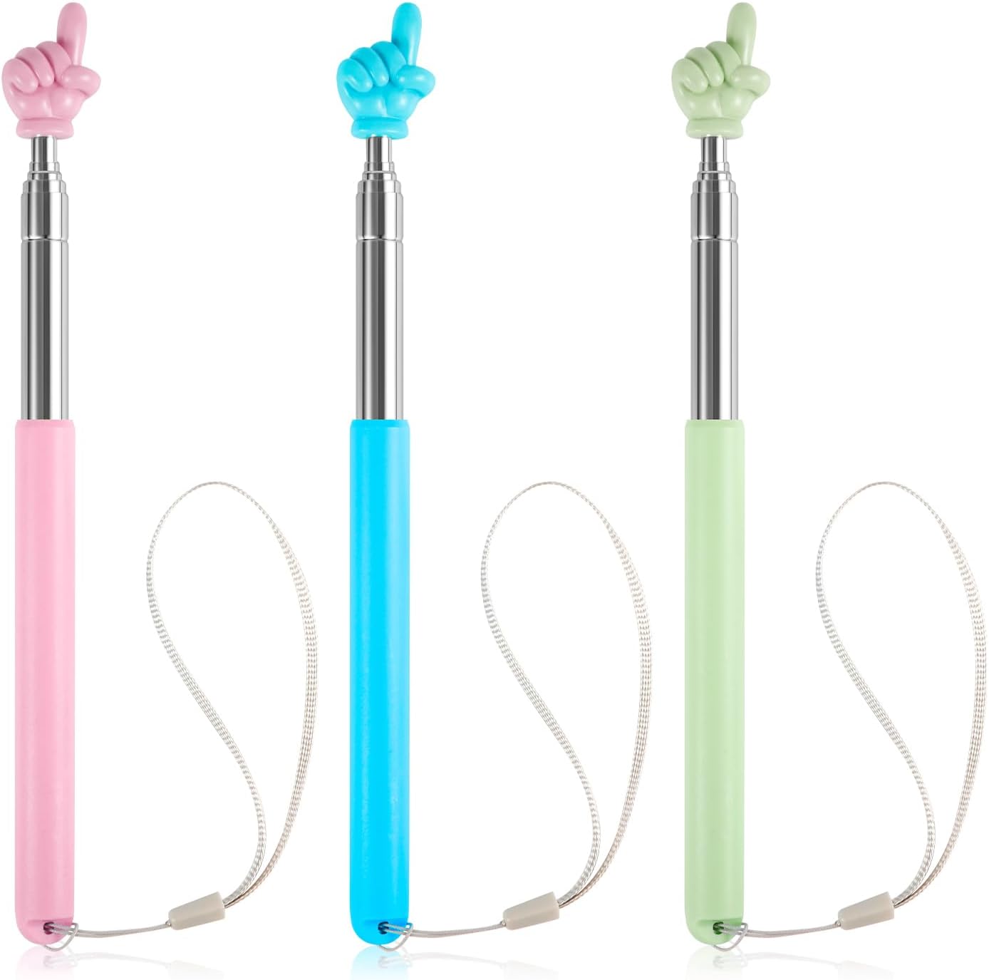 3pcs Telescopic Teachers Pointers Extendable Pointing Stick Retractable Pointer