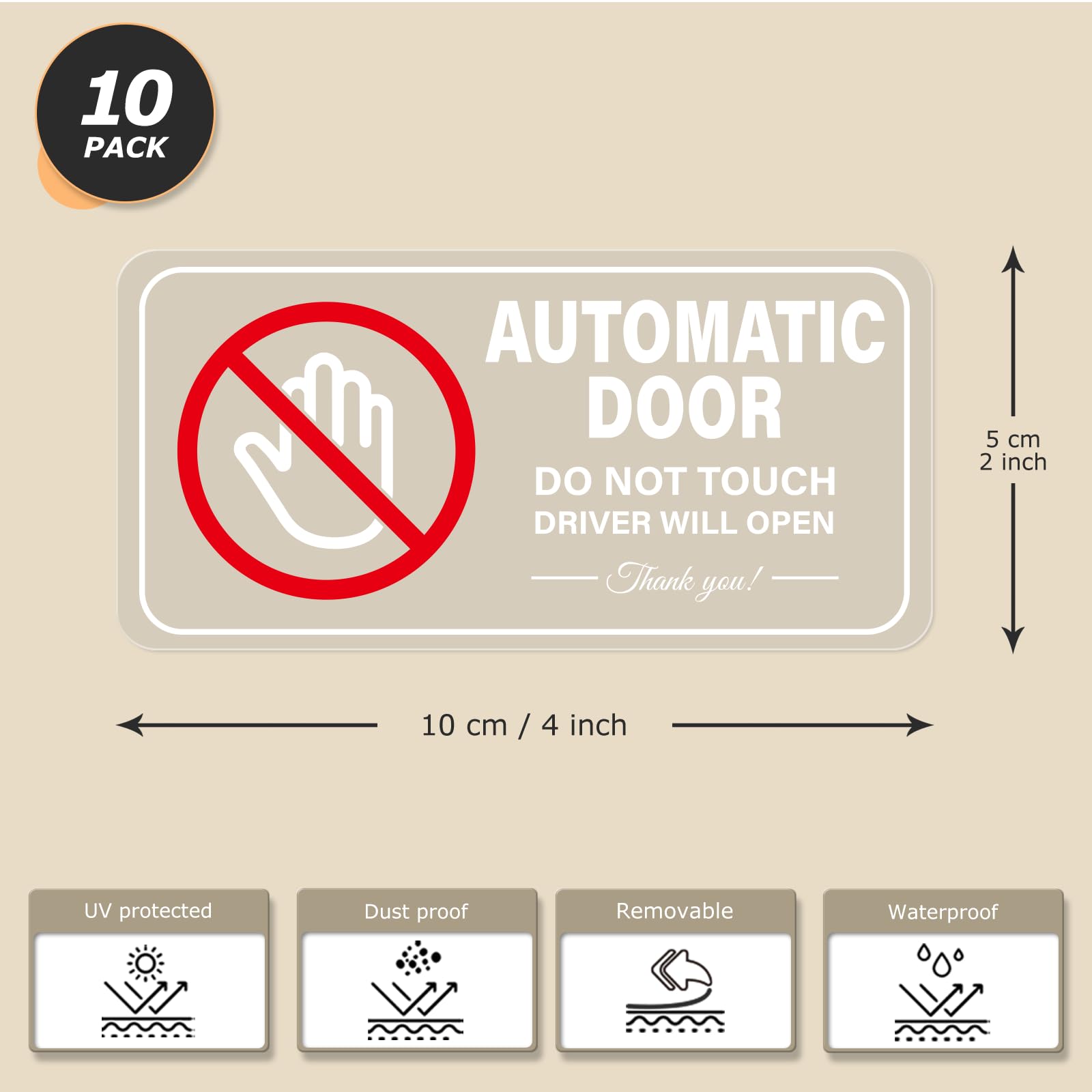 Snapklik.com : Automatic Door Car Sticker 4 2 Inches Vinyl Do Not Touch ...
