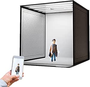 Amazon | 40cm写真スタジオライトボックス、照明折りたたみ式調光可能な写真背景ブース、スタジオ写真ソフトライトライトボックスLED小道具静物写真ブース、製品写真用ポータブルライト ...