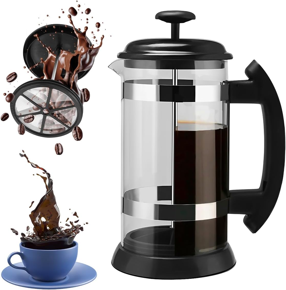 Cafetera Francesa, TYC 850 ml Brazil Cafetera Prensa Francesa vidrio ...