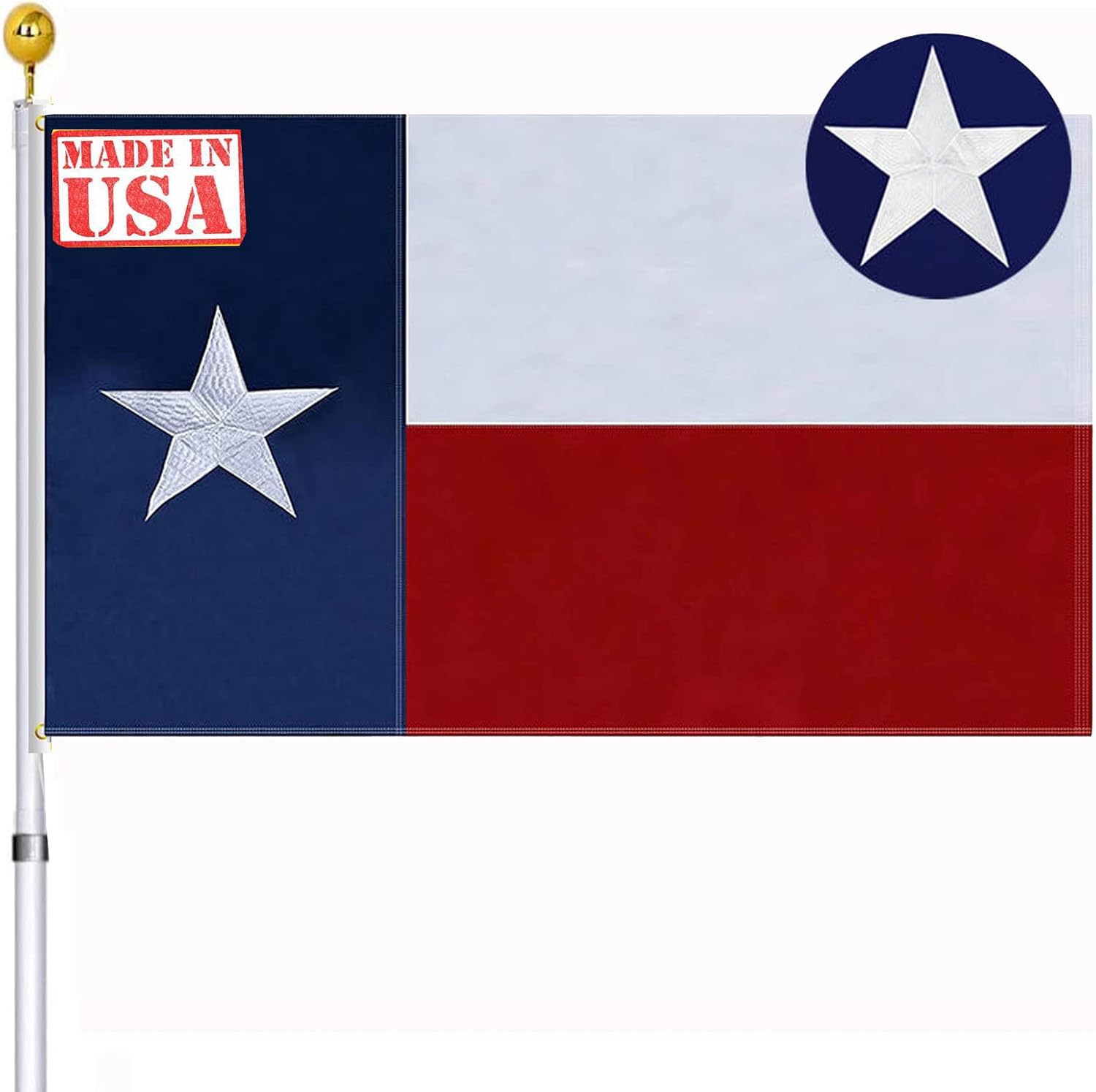 Amazon.com : Embroidered Texas Flags 3x5 Outdoor-Texas TX State Flags ...