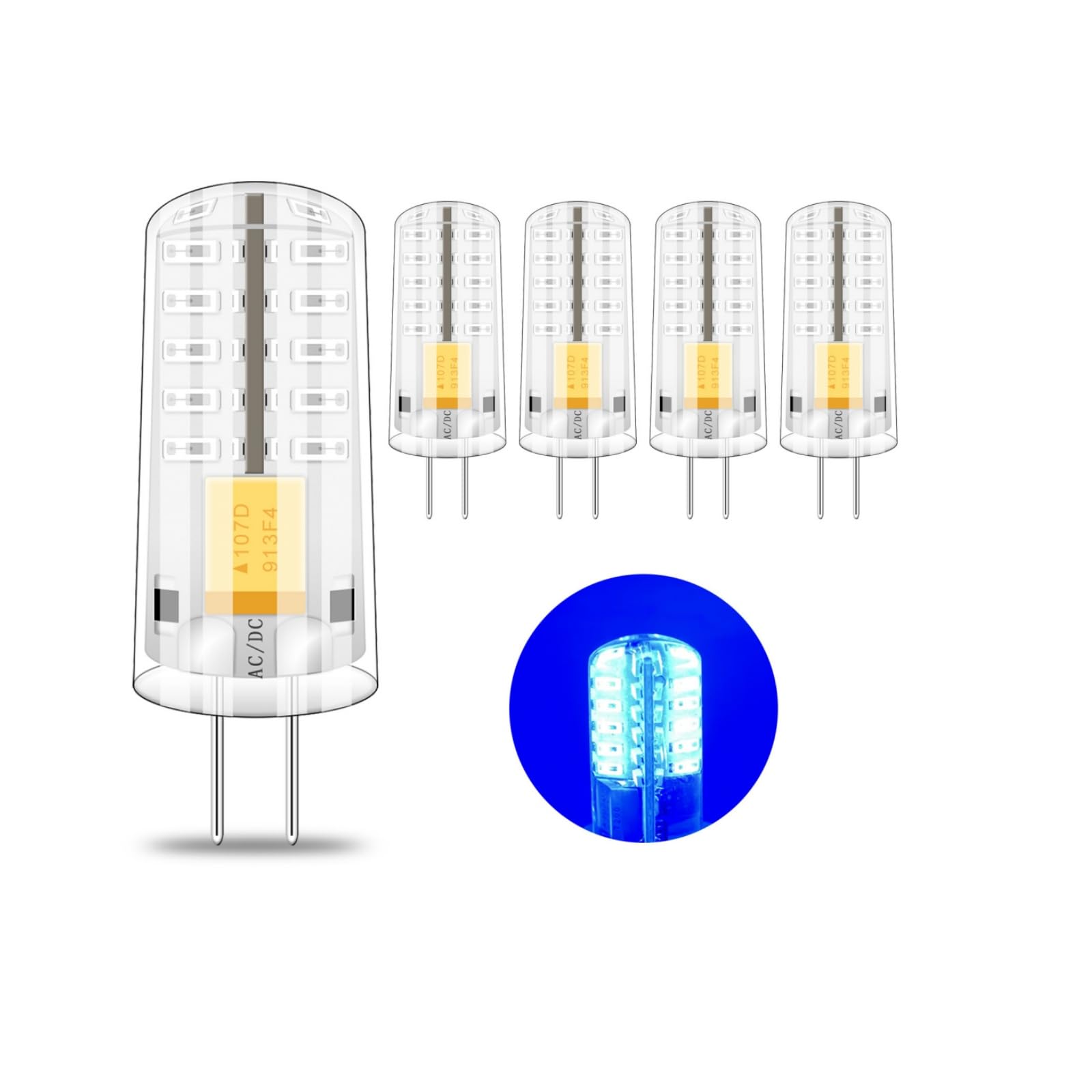 Megereet Blue G4 LED Bulb 12V Light Bulb 3W 20W 30W Halogen Bulb ...