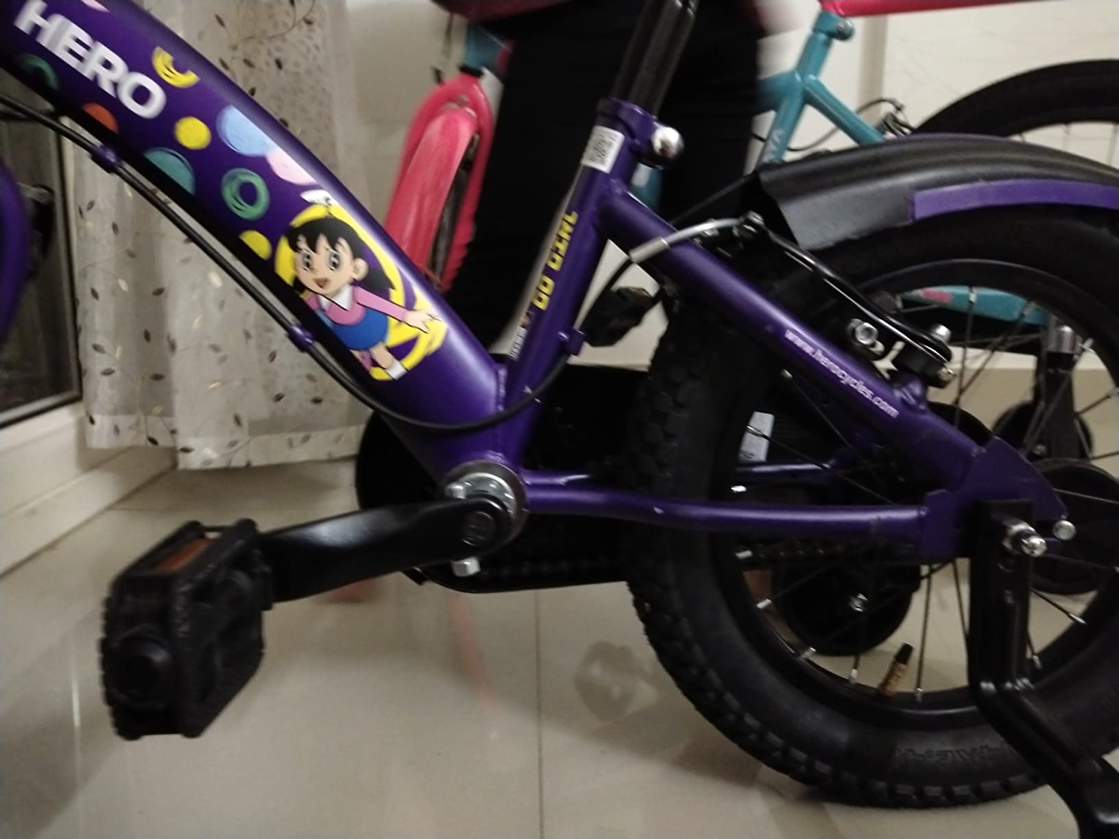 Hero Doraemon Go Girl 14T Single Speed Kids Cycle - Purple (Frame: 8.5 ...