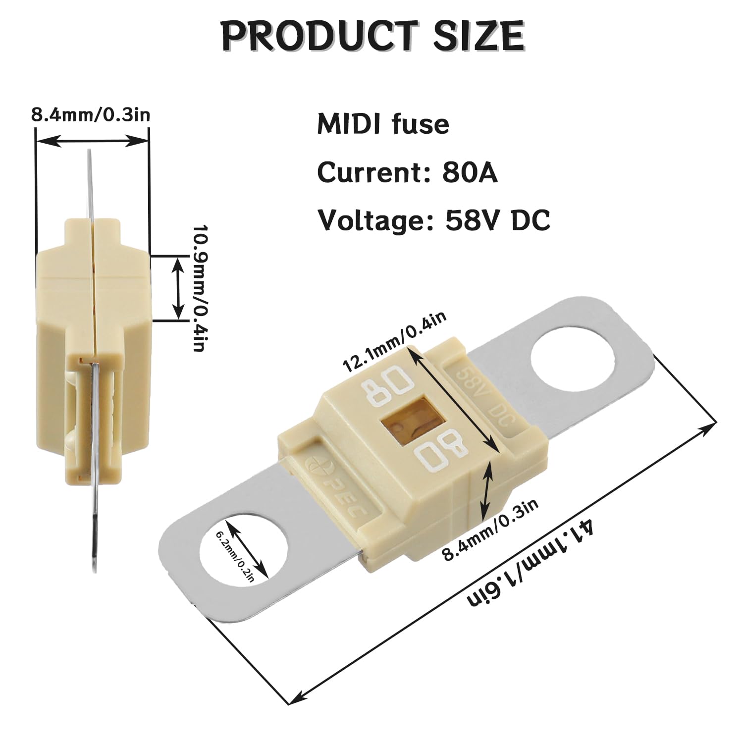 Snapklik.com : SIGANDG AMI/Midi Fuse 80A High Current Bolt-on Fuse 80 ...
