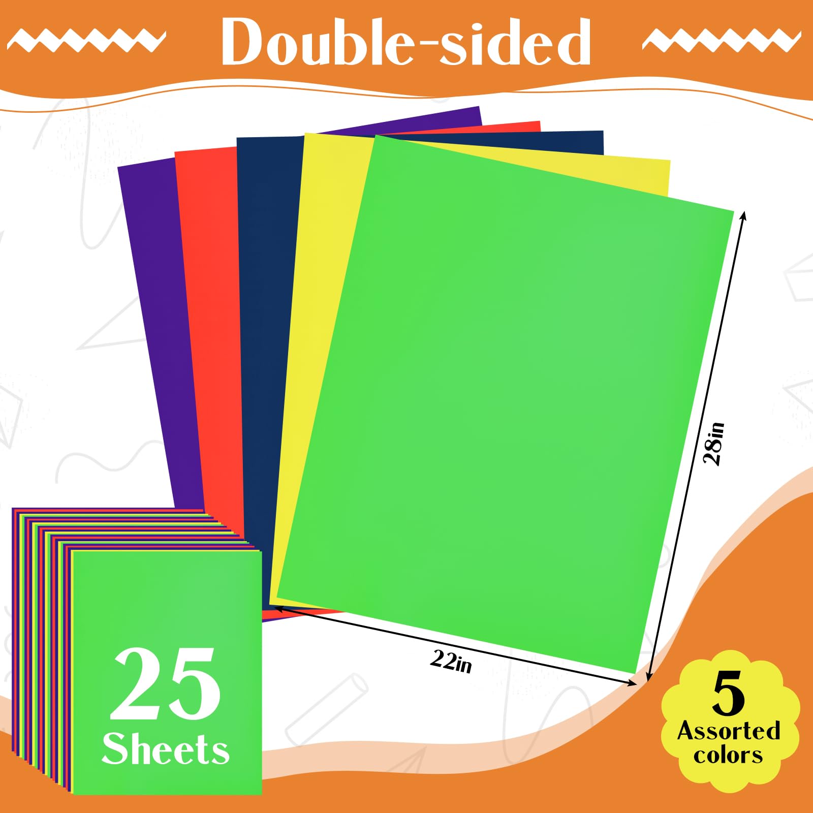 Snapklik.com : Kosiz 25 Sheet Neon Poster Board 22 X 28 Inch,assorted ...