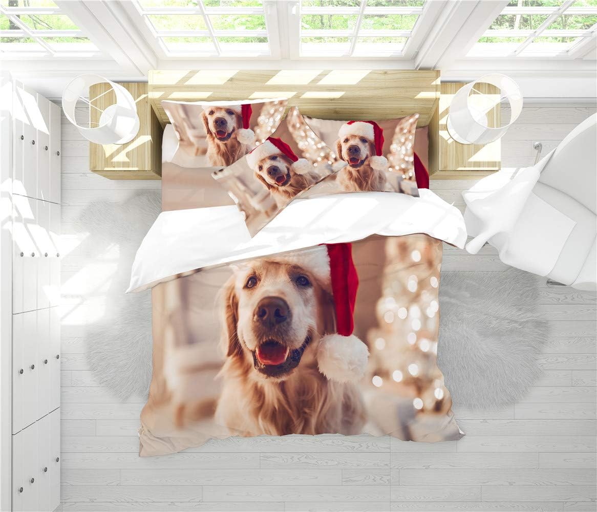 Amazon.com: RIXI Labrador Duvet Cover Set Snow Merry ChristmasAnimals ...