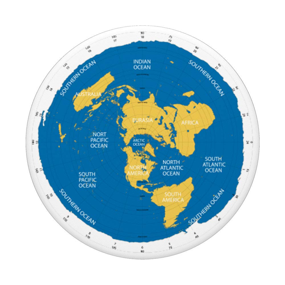 Flat Globe Map Labeled