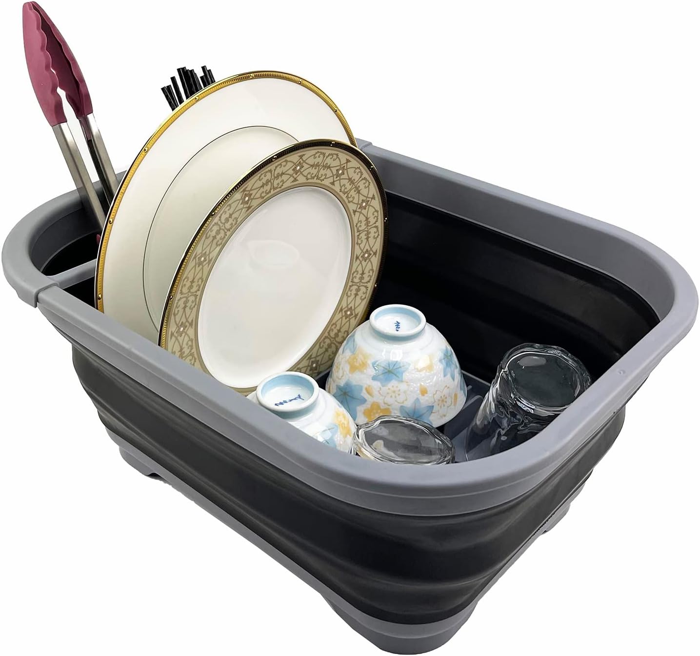 SAMMART 15L Collapsible Plastic Dish Drainer - Foldable Drying Rack ...